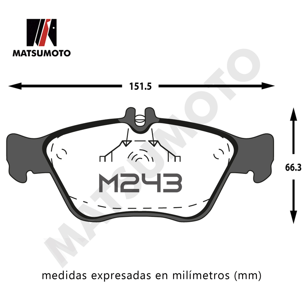 M243 - Pastillas de Freno Cerámica Delanteras Mercedes Benz E200 / E220 / E230 (1995 - 2005) CLK ...